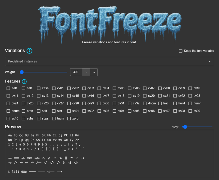 FontFreeze